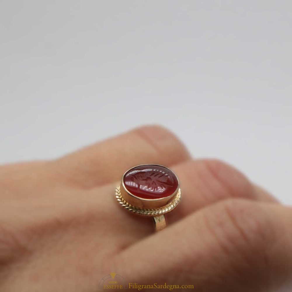 Anello corniola rossa piccola - Gioielli Sardi Filigrana Sardegna ...