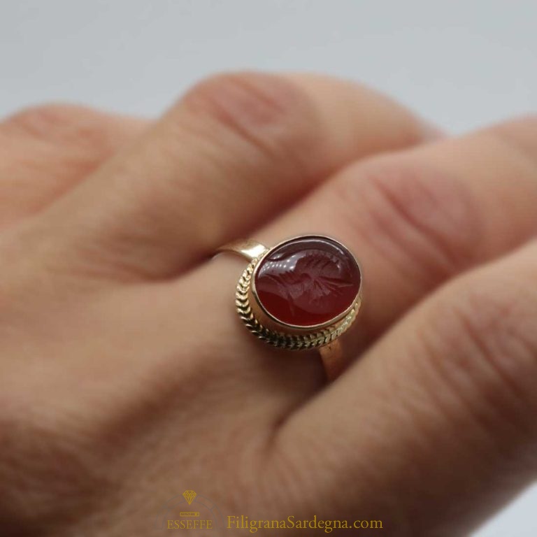 Anello corniola rossa piccola - Gioielli Sardi Filigrana Sardegna ...
