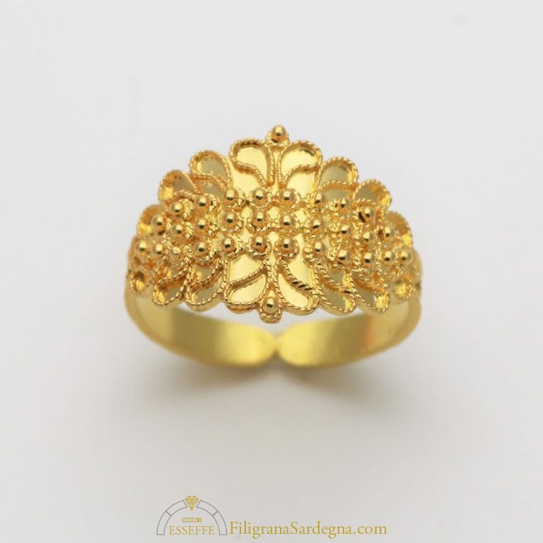 Fede sarda campidanese in oro a tre file - Gioielli Sardi Filigrana ...