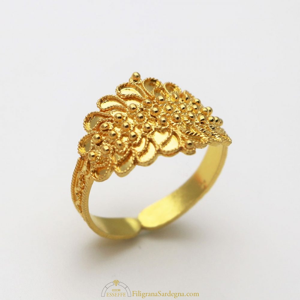 Fede sarda campidanese in oro a tre file - Gioielli Sardi Filigrana ...