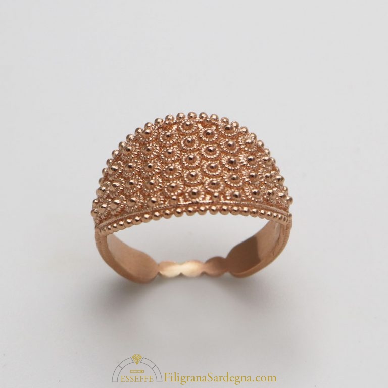 Fede sarda in argento rosè, dorata e bianca - Gioielli Sardi Filigrana ...
